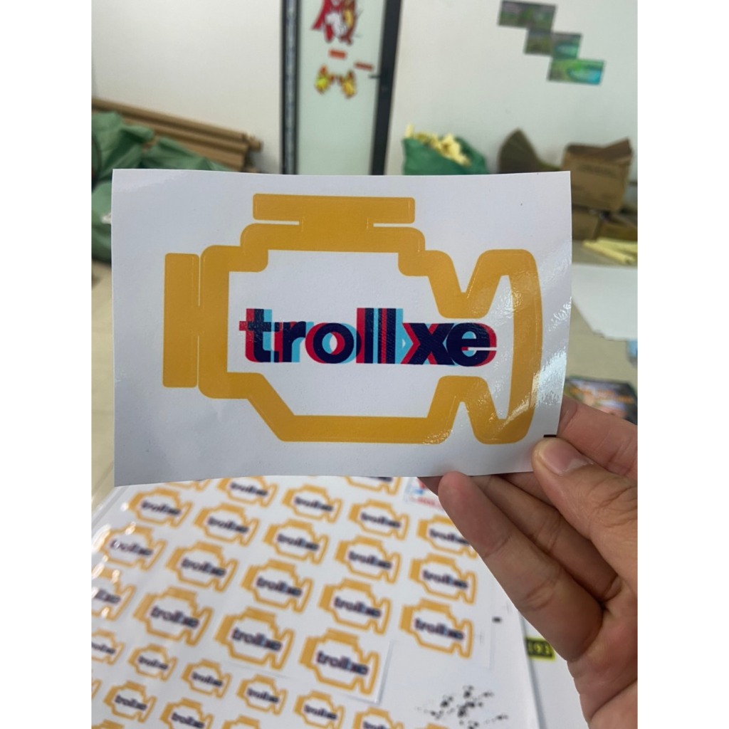 Tem dán logo troll xe, hình dán troll xe vui nhộn ( Số lượng : 1 cái ...