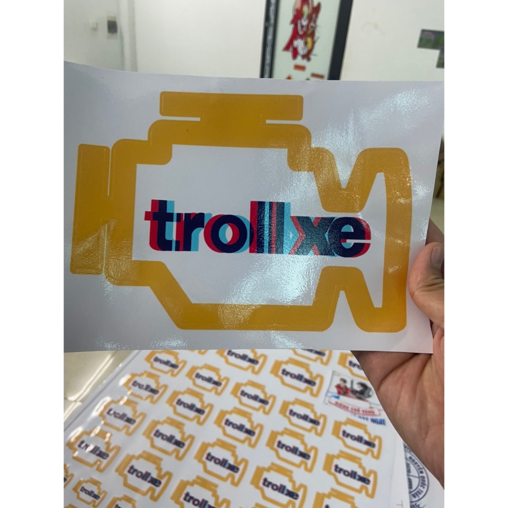 Tem dán logo troll xe, hình dán troll xe vui nhộn ( Số lượng : 1 cái ...