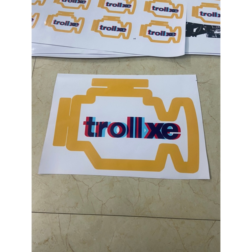 Tem dán logo troll xe, hình dán troll xe vui nhộn ( Số lượng : 1 cái ...