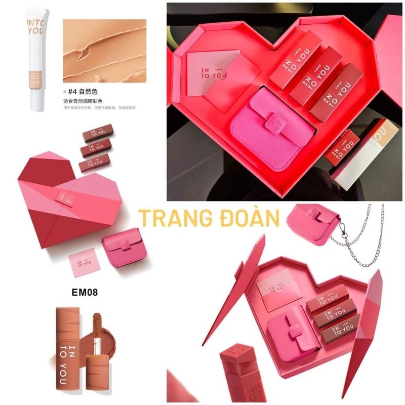 Set 6 Món Make Up Into You - đựng hộp quà trái tim | Shopee Việt Nam