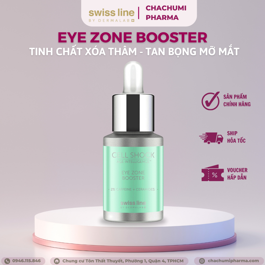 Tinh chất mắt 2% Caffein + Ceramide Swissline CS Age Intelligence Eye Zone Booster | Shopee Việt Nam