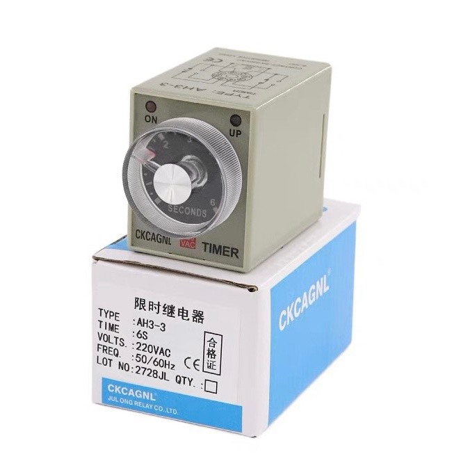 rơ le thời gian 220v CKC AH3-3 220V kèm đế, relay thời gian điện tử,timer ckc, rơ le thời gian ...