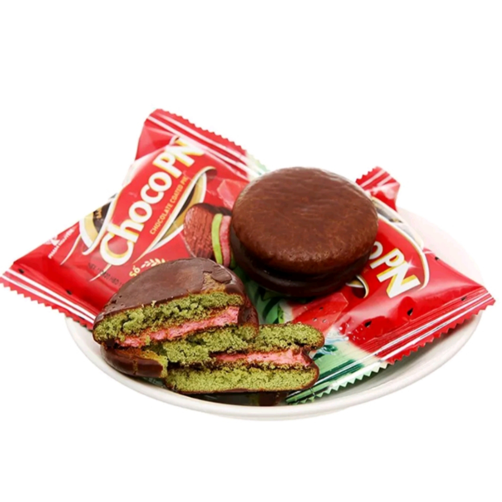 Bánh phủ socola Choco PN - Gói 12 bánh 204gram, Bánh bông lan kem ...