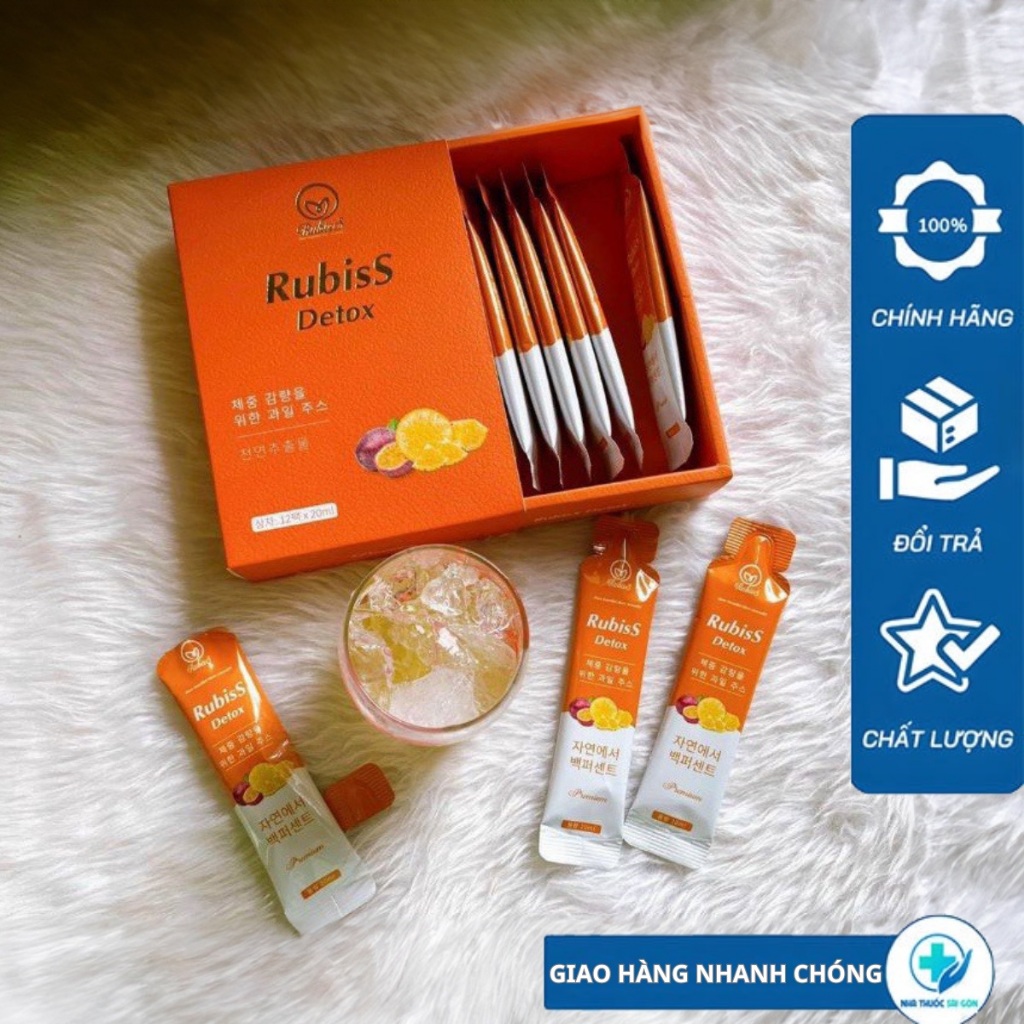 Nước uống giảm cân Rubiss Detox - vị trái cây dứa,chanh dây hiệu quả ...