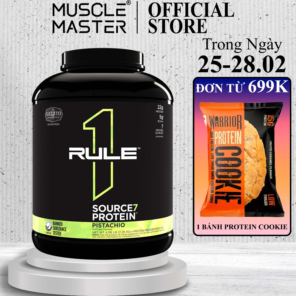 Bột Cung Cấp 7 Loại Protein Vị Kem Gelato RULE 1 SOURCE7 PROTEIN 5LBS ...