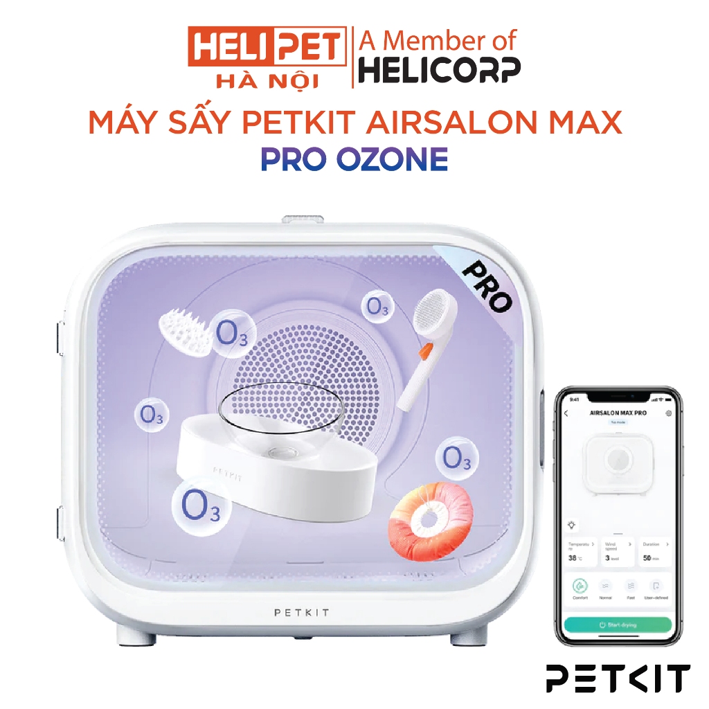 Máy Sấy, Lồng Sấy Lông Chó Mèo Petkit AirSalon Max Pro Ozone - HeLiPet Hà Nội | Shopee Việt Nam