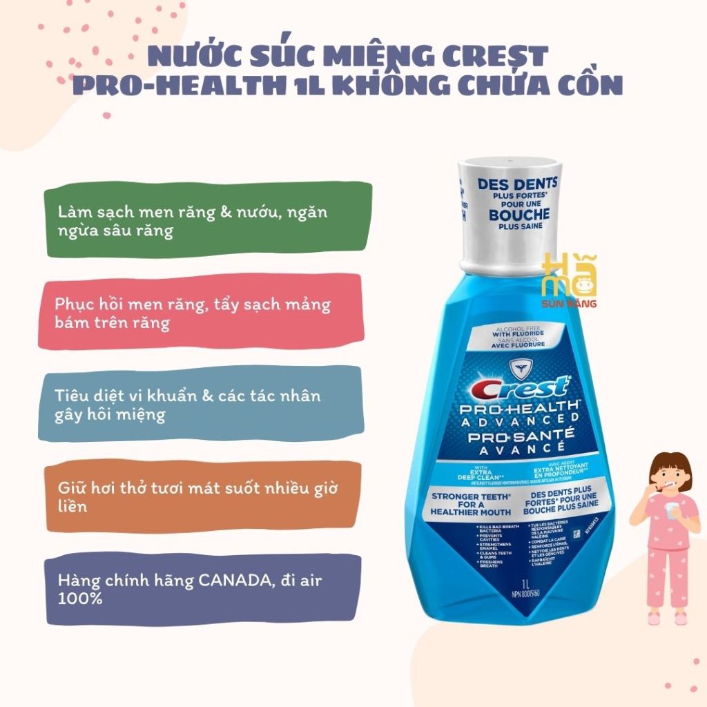 Nước súc miệng Crest Pro-Health Advanced Multi Protection 1 lít chính ...