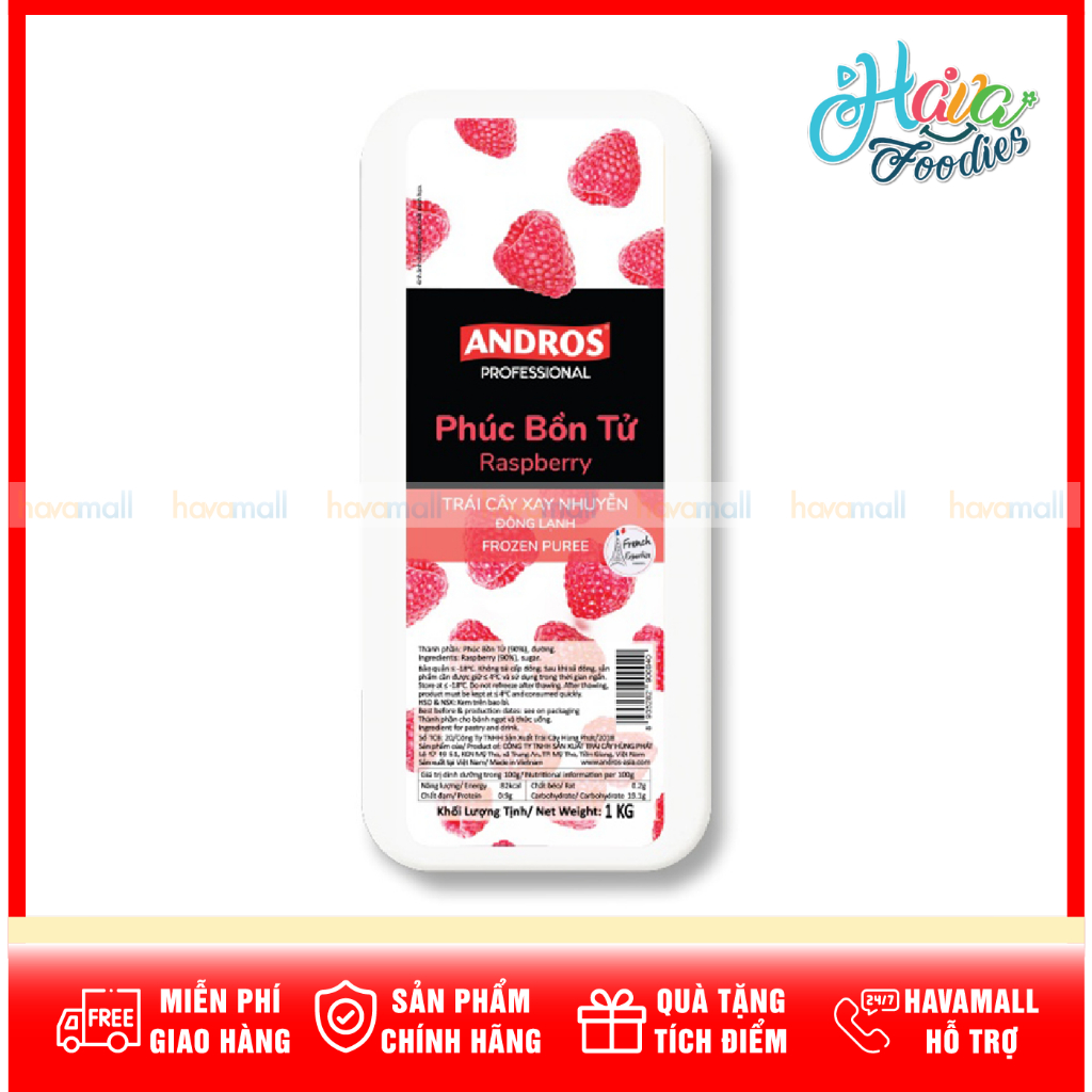 [CHỈ GIAO HOẢ TỐC] Phúc Bồn Tử Xay Nhuyễn Đông Lạnh Andros 1kg – Frozen ...
