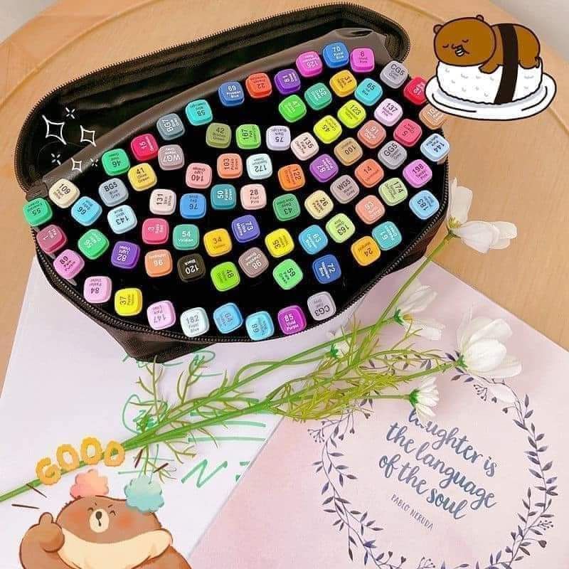 Set 48 Cây Bút Lông Màu Dạ Quang 2 Ngòi Linh Hoạt Tô Màu Tranh Vẽ, Tặng Kèm Túi Vải - JUPY DECOR ...