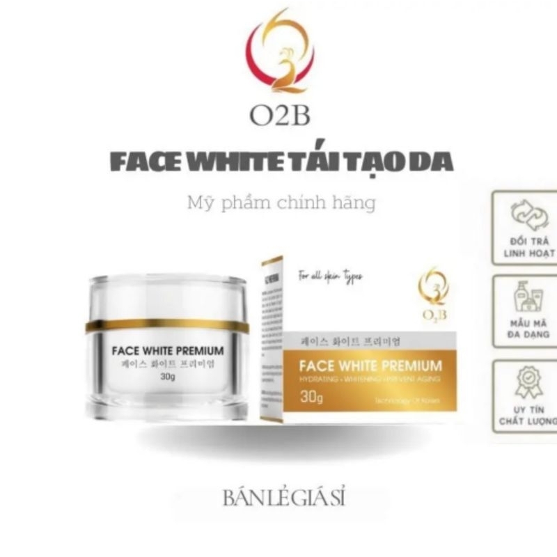 (CHÍNH HÃNG)KEM FACE TÁI TẠO DA VIP O2B ,FACE WHITE PREMIUM HỘP 30G | Shopee Việt Nam