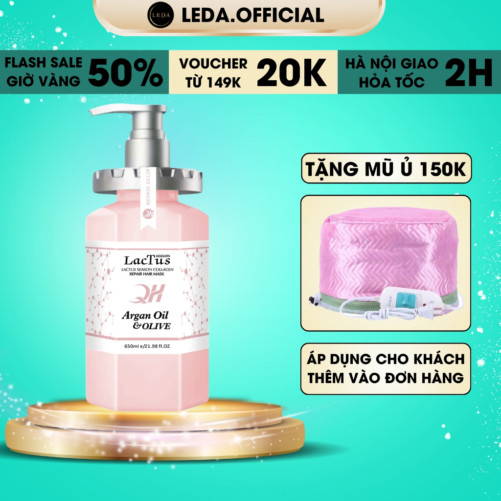 Ủ tóc argan oil QH Lactus season kem ủ tóc phục hồi tóc uốn, ép, nhuộm ...