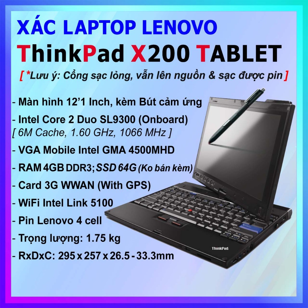 Xác Laptop Lenovo ThinkPad X200 Tablet (X200T) | Shopee Việt Nam