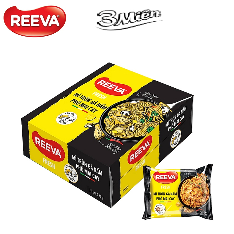 Mì trộn REEVA FRESH Gà Nấm Phô Mai Cay | Shopee Việt Nam