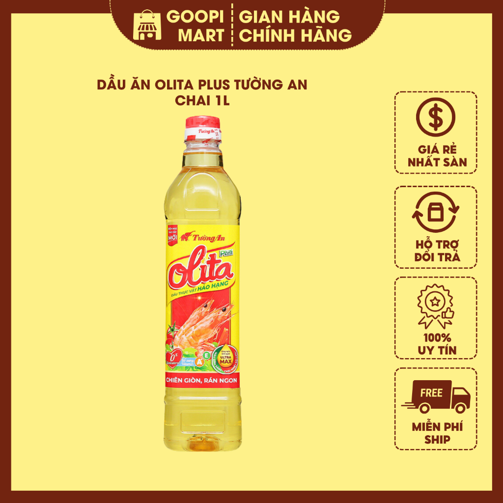 Dầu Ăn Olita Plus Tường An Chai 1L | Shopee Việt Nam