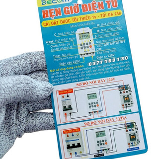 Timer hẹn giờ điện tử tắt bật tự động chính hãng DECOM 17 lần on/off ...
