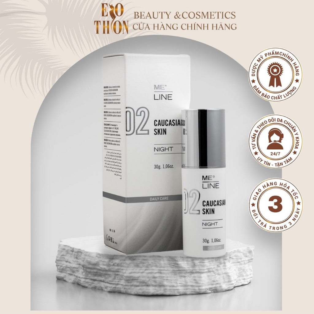 Meline 02 Caucasian Skin Night ( bản mới 30g) ,serum giảm nám sạm tàn ...