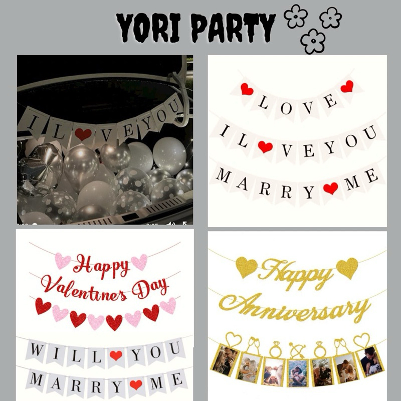 Dây Cờ Chữ LOVE - I LOVE YOU - MARRY ME Happy Valentine’s Day Happy ...