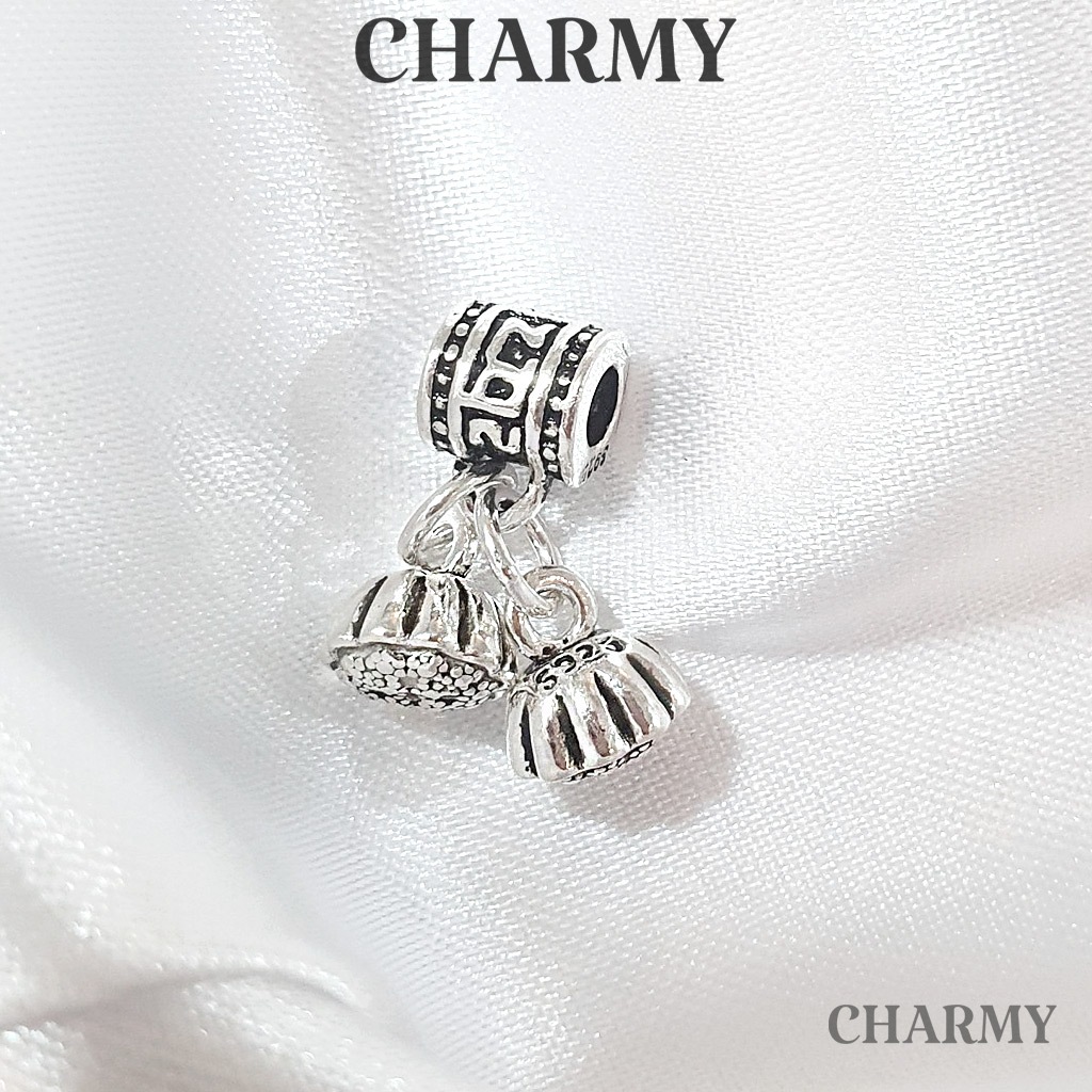 Charm bạc treo đài sen đôi, charm đài sen C771, Bạc 925 - Charmy ...