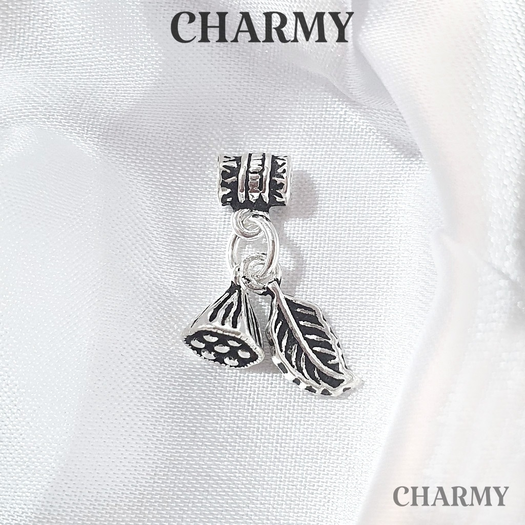 Charm bạc treo đài sen và chiếc lá C772 charm đài sen, Bạc 925 - Charmy | Shopee Việt Nam