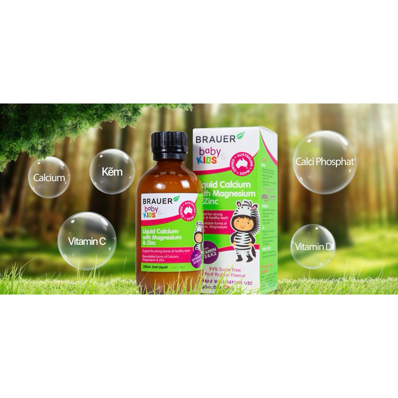 Siro Brauer Baby & Kids Liquid Calcium With Magnesium & Zinc hỗ trợ ...
