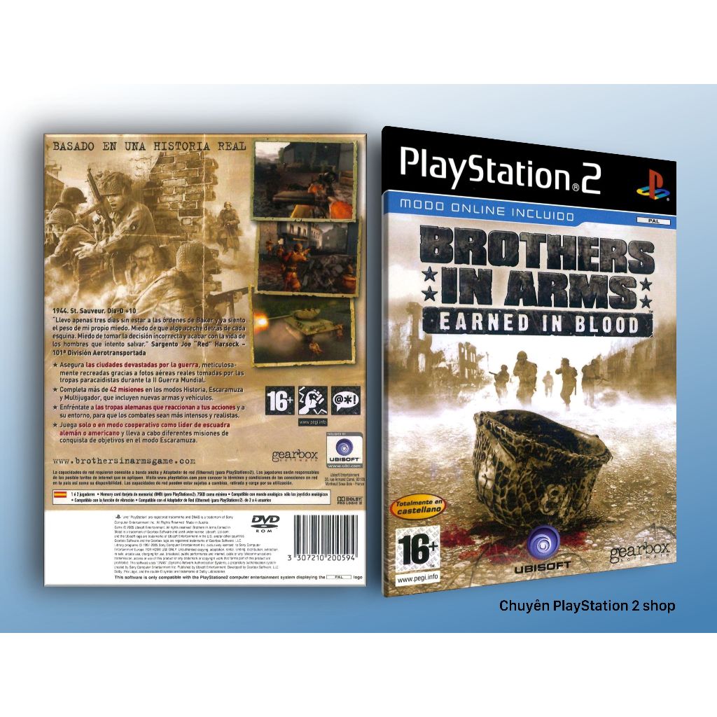 Đĩa game PS2, Brothers in Arms: Earned in Blood (bắn súng góc nhìn thứ ...