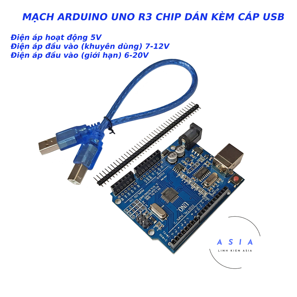 MẠCH ARDUINO UNO R3 CHIP DÁN KÈM CÁP USB | Shopee Việt Nam