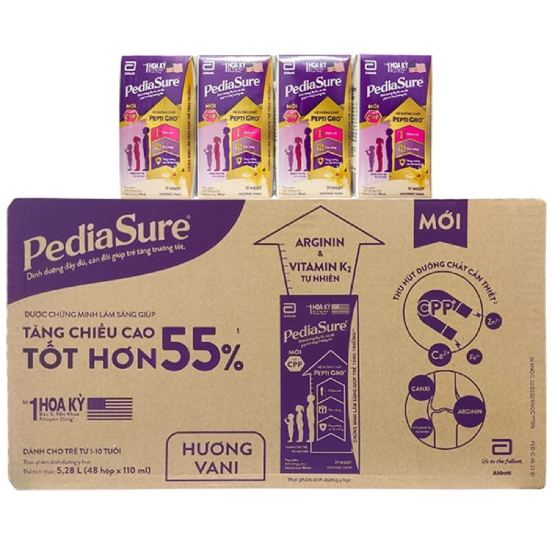 Thùng 48 hộp sữa Pediasure 110ml hương vani | Shopee Việt Nam