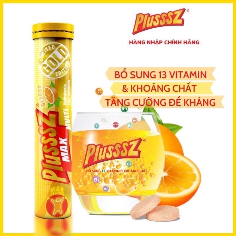 [CHÍNH HÃNG] Viên cam sủi PLUSSSZ Gold Max bổ sung các loại vitamin và ...