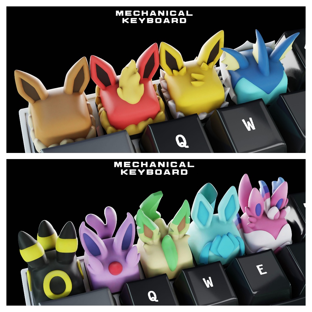 Phôi keycap Pokemon Eveelutions - Eevee, Flareon, Jolteon, Vaporeon ...