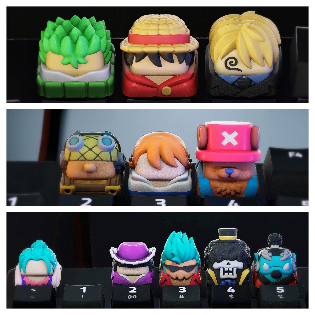 Phôi keycap One Piece/Vua Hải Tặc - Luffy, Zoro, Sanji, Usopp, Nami ...
