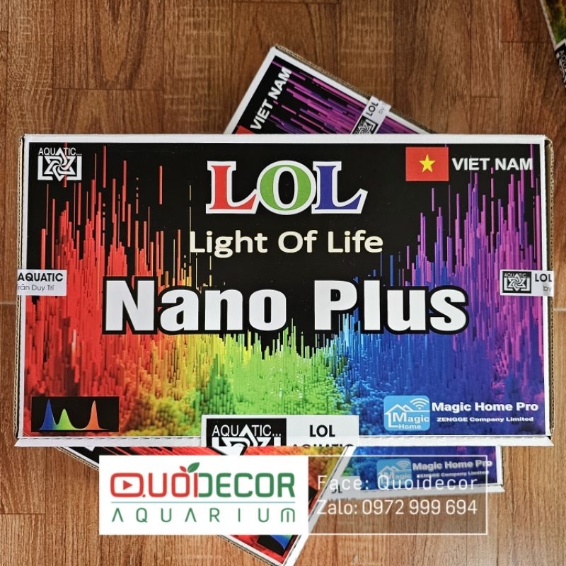 Đèn thủy sinh WRGB chỉnh app nano plus LOL 50w, mẫu mới 2024 bảo hành 6 ...