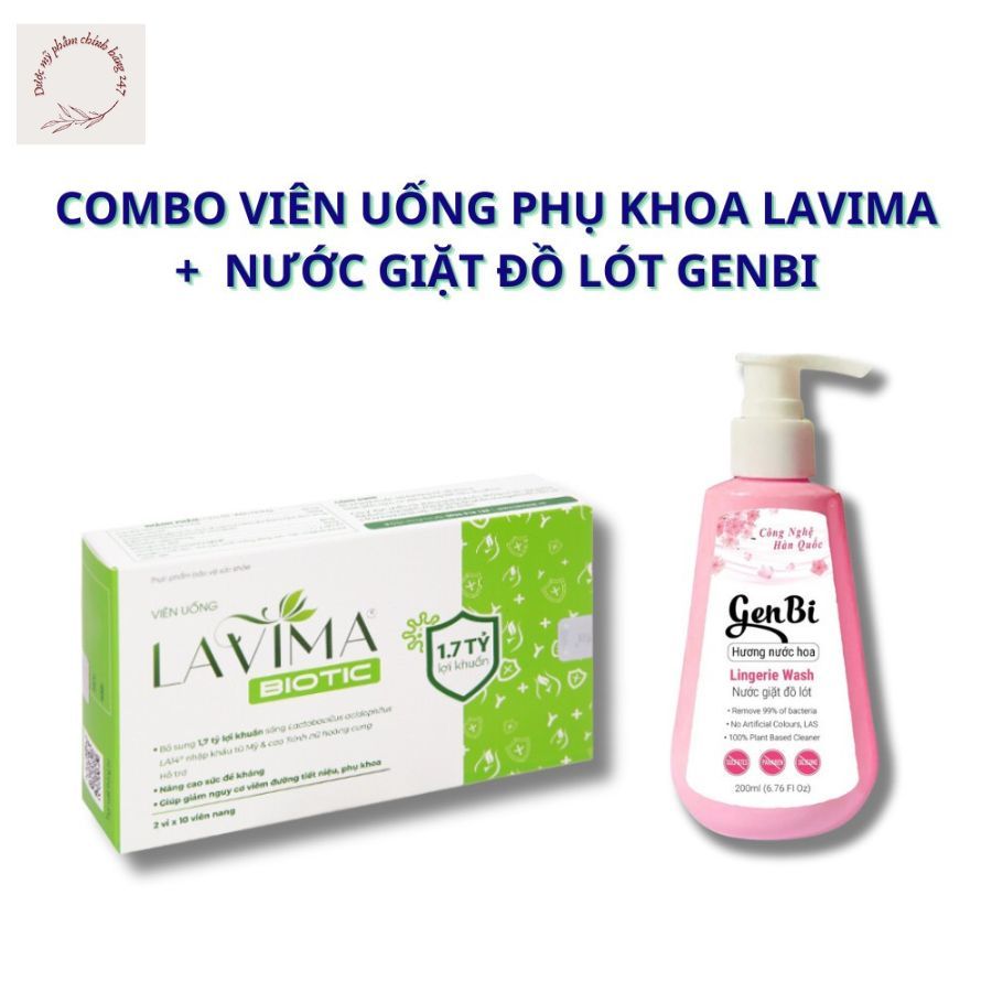{Che Tên} Combo viên uống Lavima,nước giặt đồ lót Genbi, bọt vệ sinh Mây Hồng - Giảm viêm nhiễm ...