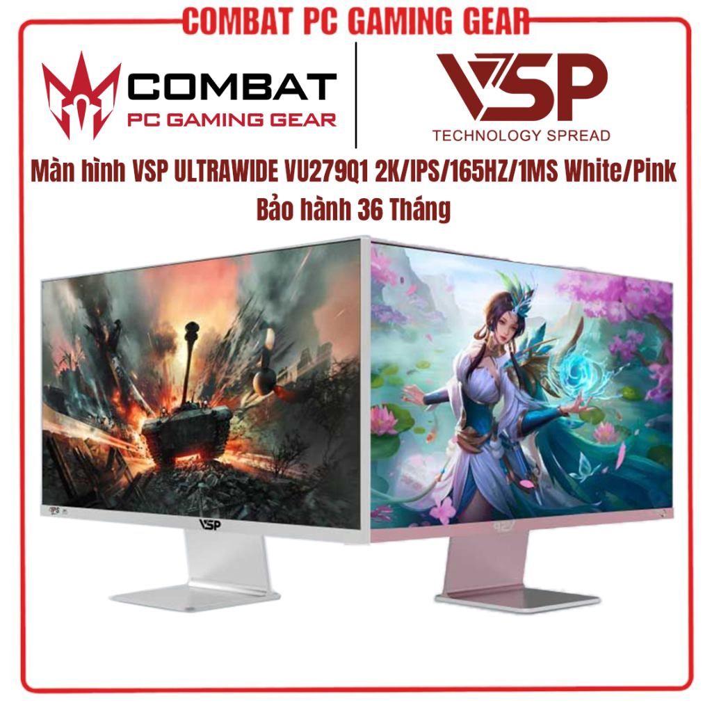 [HOT] Màn hình VSP UltraWide VU279Q1 27"/IPS/2K/165Hz/1ms/FreeSync White/Pink Hàng chính hãng ...