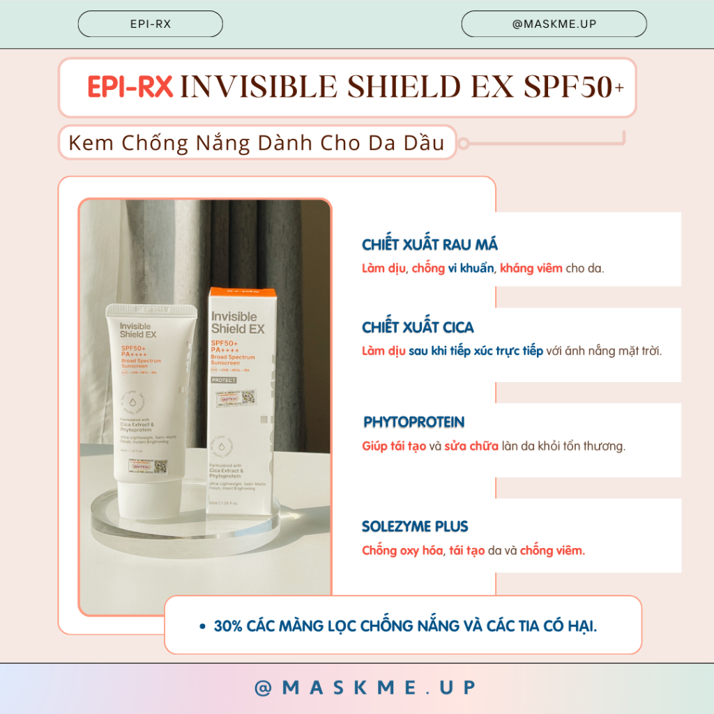 [TEM PHỤ] Kem Chống Nắng Epi-Rx Invisible Shield EX SPF 50+ PA++++ cho ...