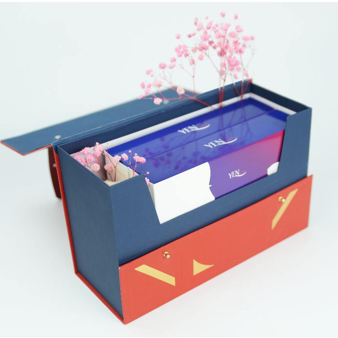 Hộp quà tặng cao cấp nước uống yến sào đẹp da collagen YENplus gồm 2 ...