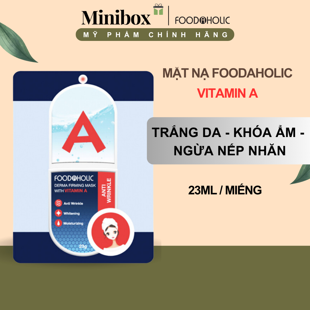 Mặt nạ Foodaholic Vitamin A dưỡng trắng, khóa ẩm, ngừa nếp nhăn, hỗ trợ ...