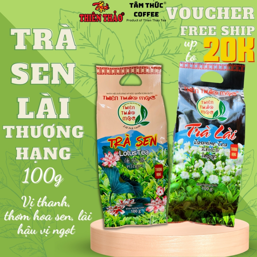 Trà Thái Nguyên Sen, Lài Thượng Hạng Thiên Thảo Mộc 100g | Shopee Việt Nam