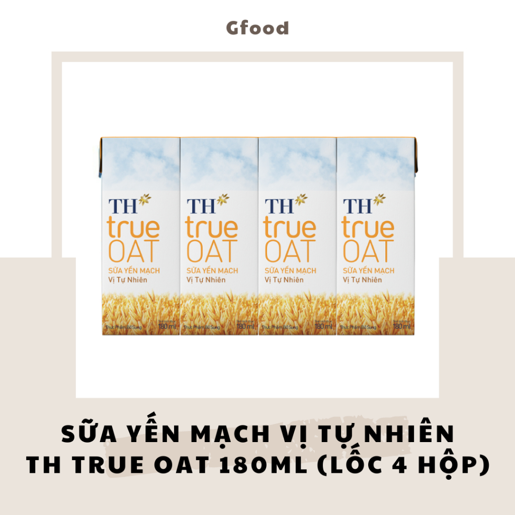 TH True Oat Sữa Yến Mạch Vị Tự Nhiên (Không Đường) Lốc 4 Hộp 180ml | Shopee Việt Nam
