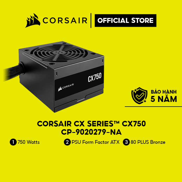 Nguồn máy tính Corsair CX750 750W 80 Plus Bronze CP-9020279-NA | Shopee Việt Nam