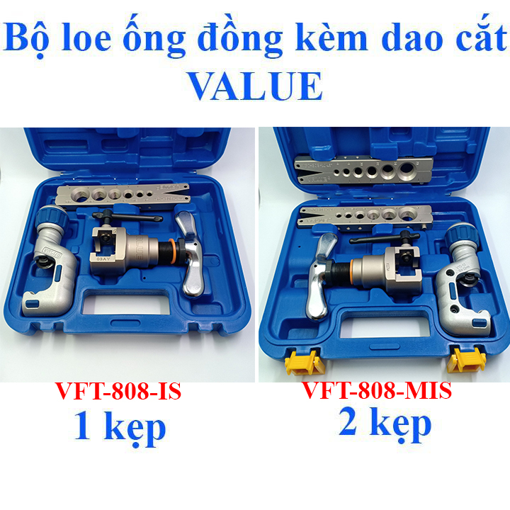 BỘ LÃ LOE ỐNG ĐỒNG LỆCH TÂM VALUE kèm DAO CẮT VFT-808-IS 1 KẸP - VFT-808-MIS 2 kẹp | Shopee Việt Nam