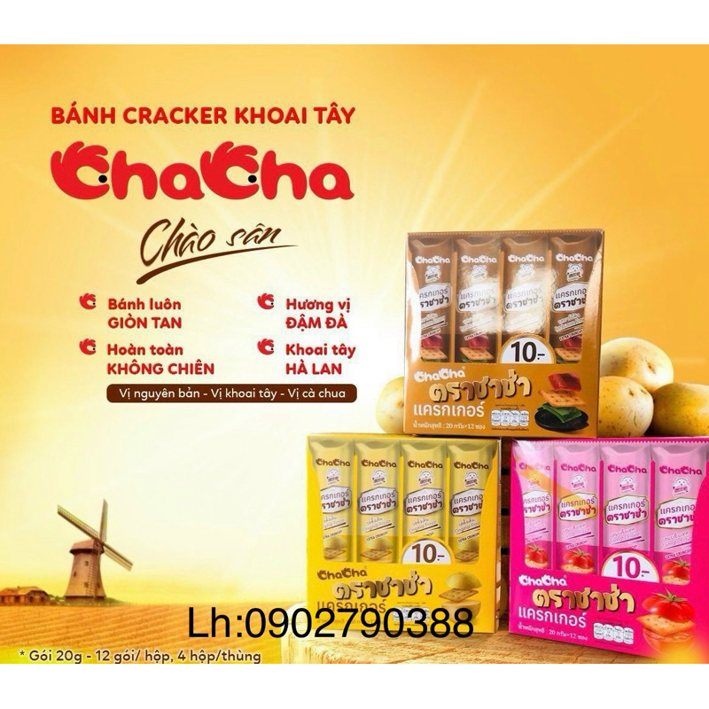 [Hộp 12 cây] Cha Cha Snack Cracker Khoai Tây Chiên - Chiên Không Dầu ...