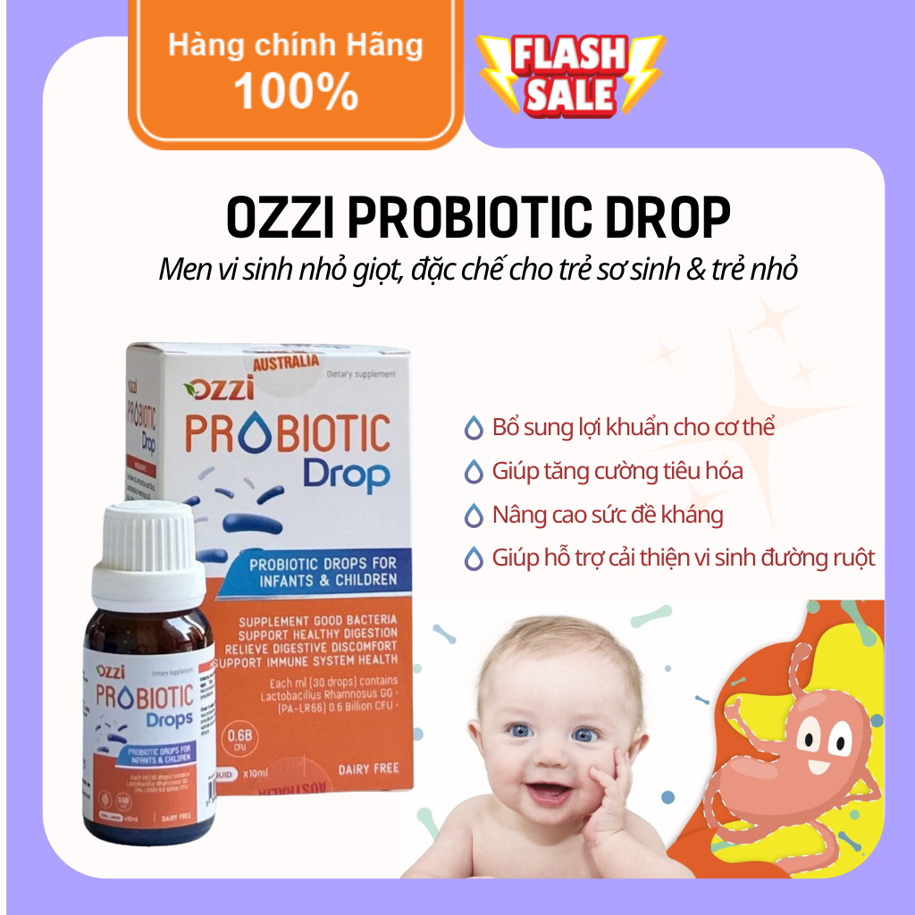 Men vi sinh nhỏ giọt OZZI PROBIOTIC DROP lọ 10ml, bổ sung lợi khuẩn cho ...