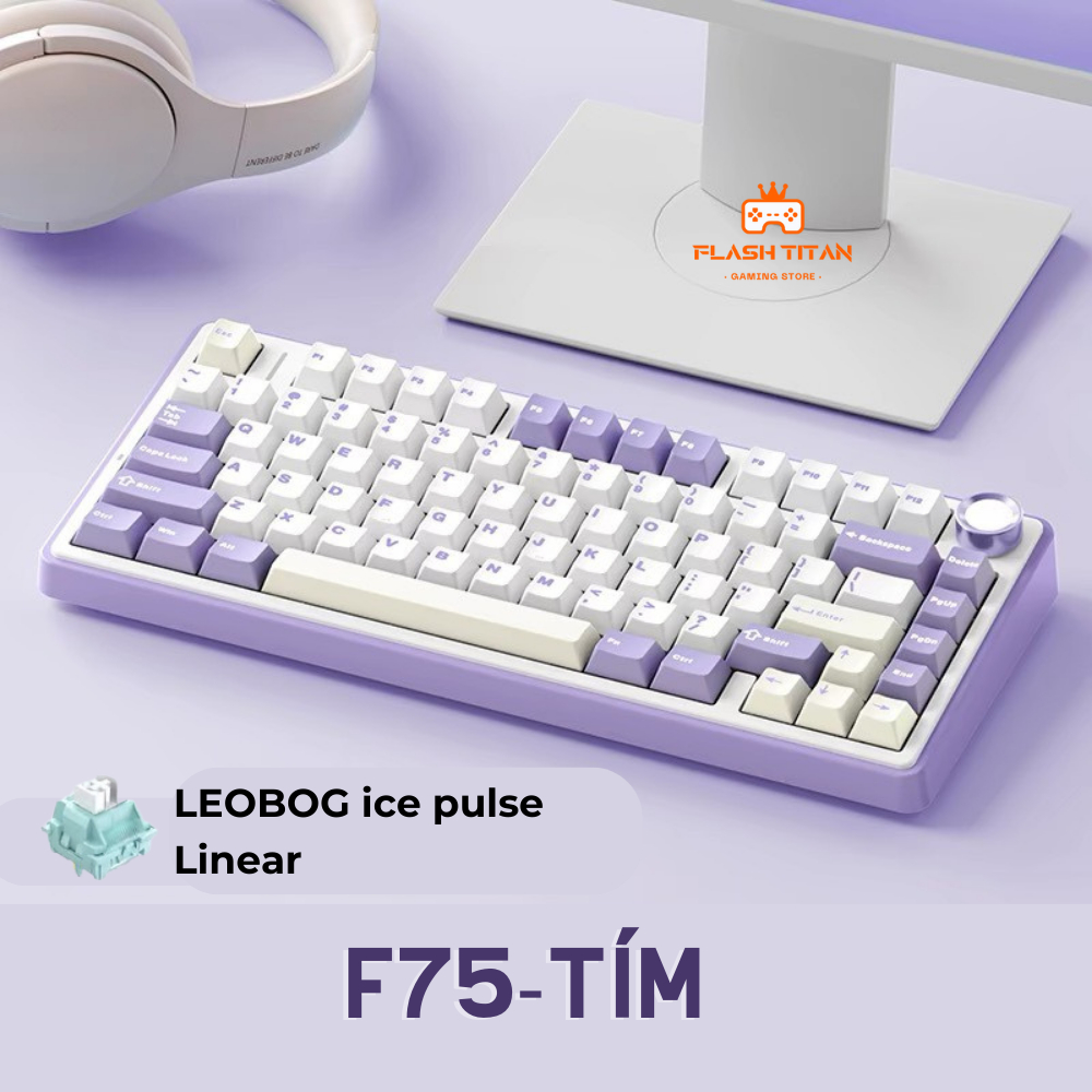 Bàn phím cơ không dây AULA F75 - Hỗ trợ hotswap - LED RGB nhiều chế độ - 3 mode kết nối tiện lợi ...