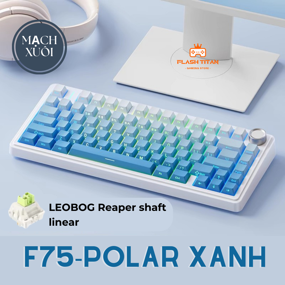 Bàn phím cơ không dây AULA F75 - Hỗ trợ hotswap - LED RGB nhiều chế độ - 3 mode kết nối tiện lợi ...