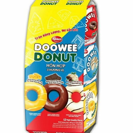 Bánh Donut Doowee Hỗn Hợp (Gói 12 cái) | Shopee Việt Nam
