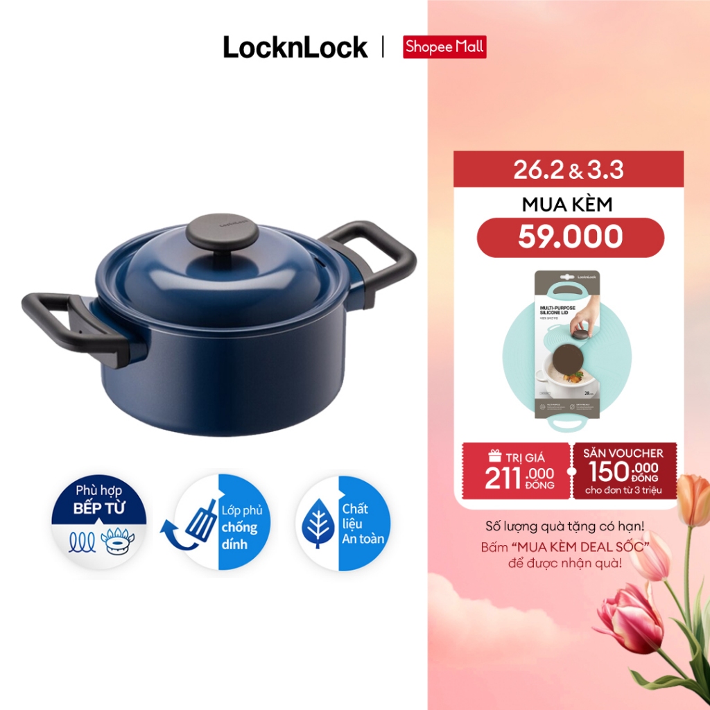 Nồi Decore Lock&Lock, 20CM - Màu navy - LDE1202IH | Shopee Việt Nam
