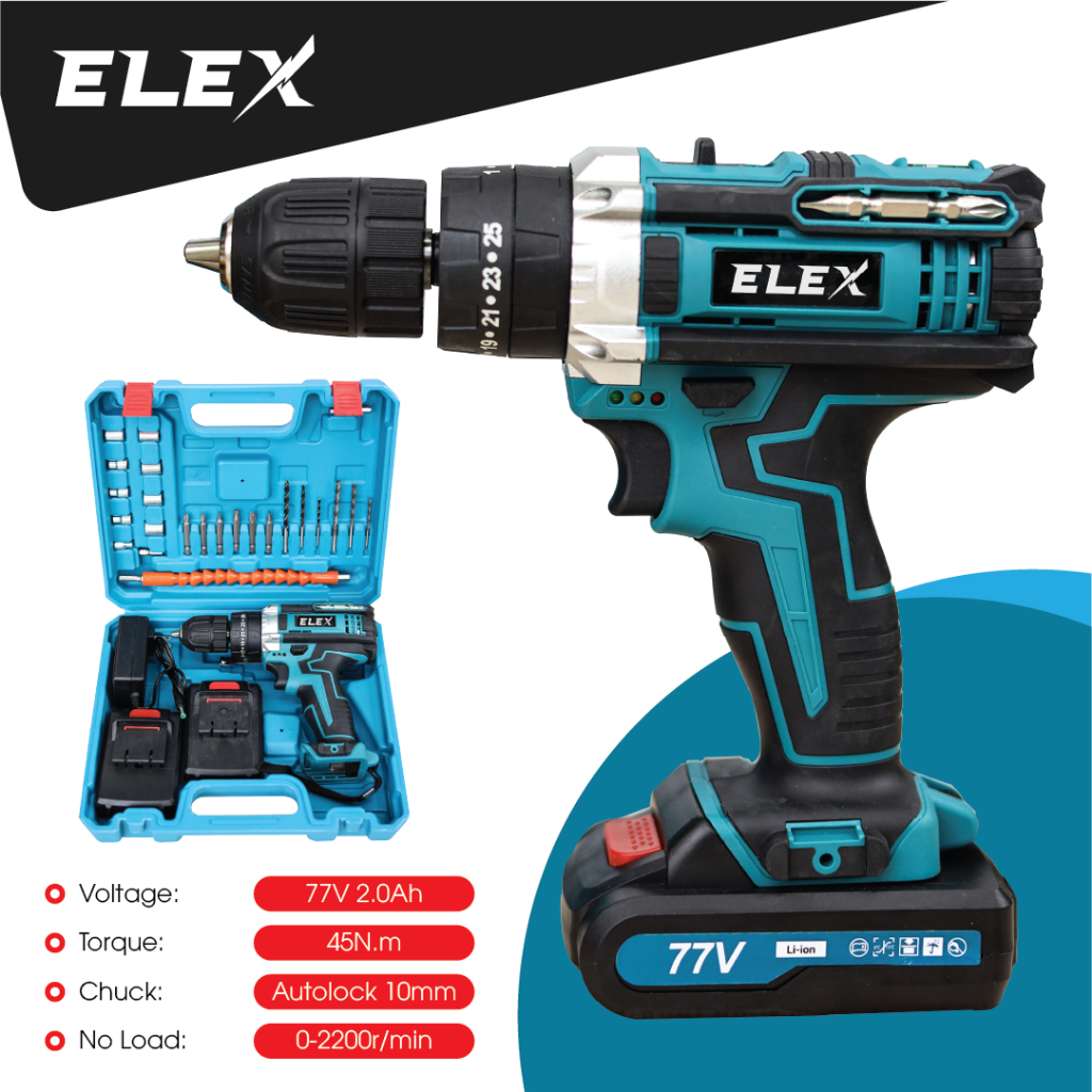 Máy khoan pin 3 Chức Năng - Khoan pin Elex 77VF lõi đồng 100% bảo hành 24 tháng | Shopee Việt Nam