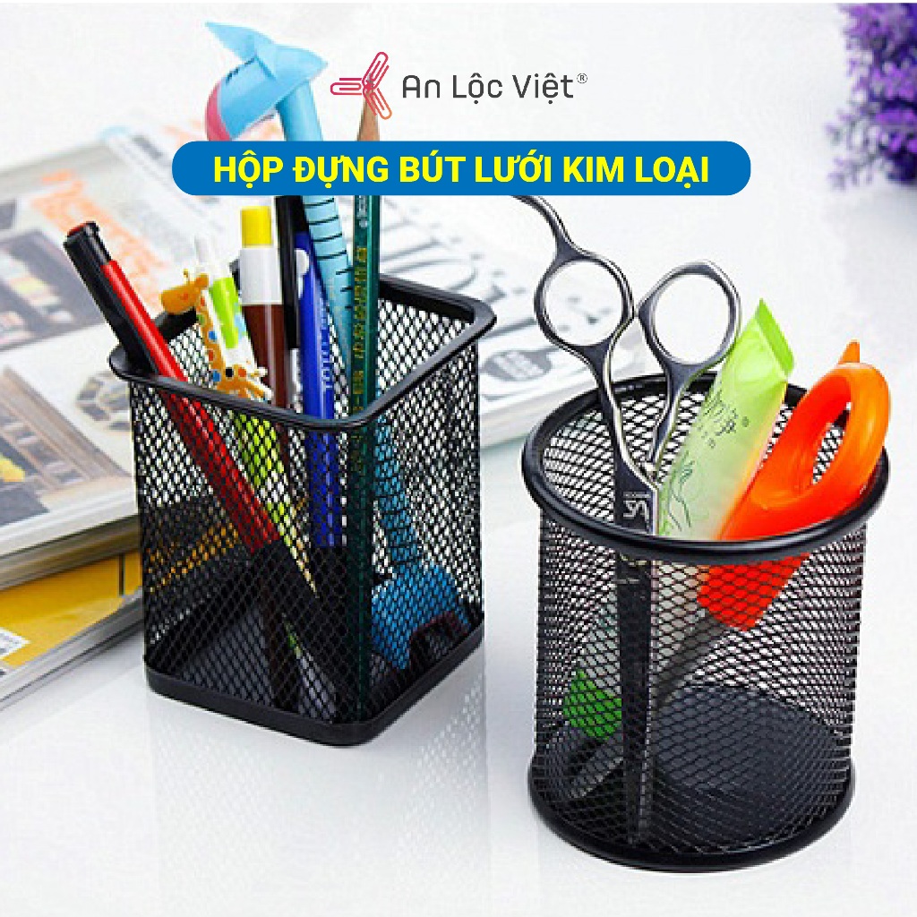 [HÀNG HOT SIÊU SANG] Hộp cắm bút sắt - Ly vuông - Ly tròn dạng lưới ...