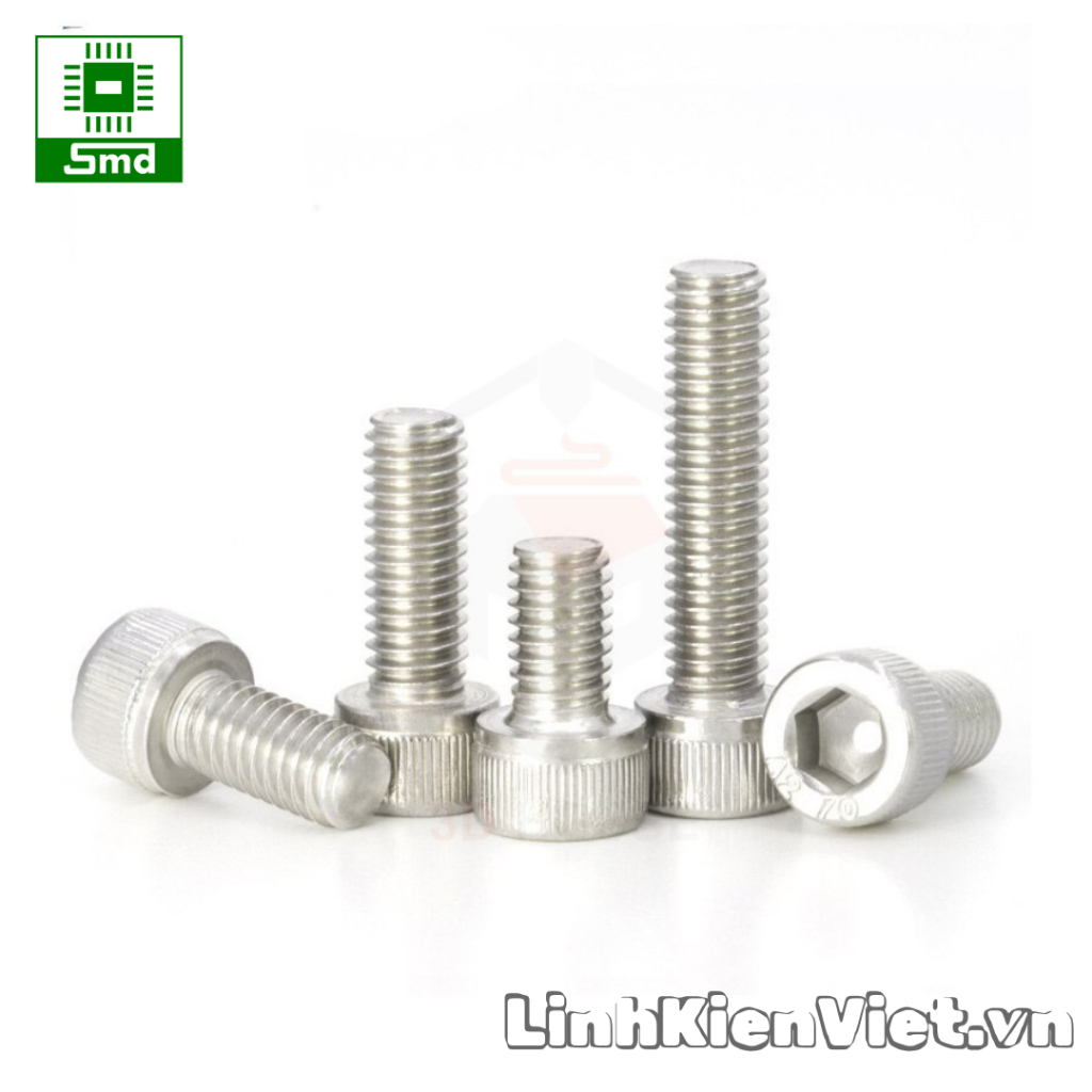 20 con Ốc - Bulong Lục Giác Đầu Trụ Có Khía Inox chìm 304 M2 M2.5 M3 M4 ...