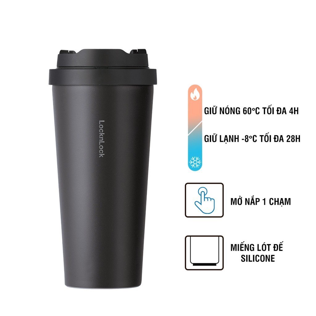 Ly giữ nhiệt LocknLock chính hãng 550ml LHC3249 Inox 316L nắp 1 chạm ...
